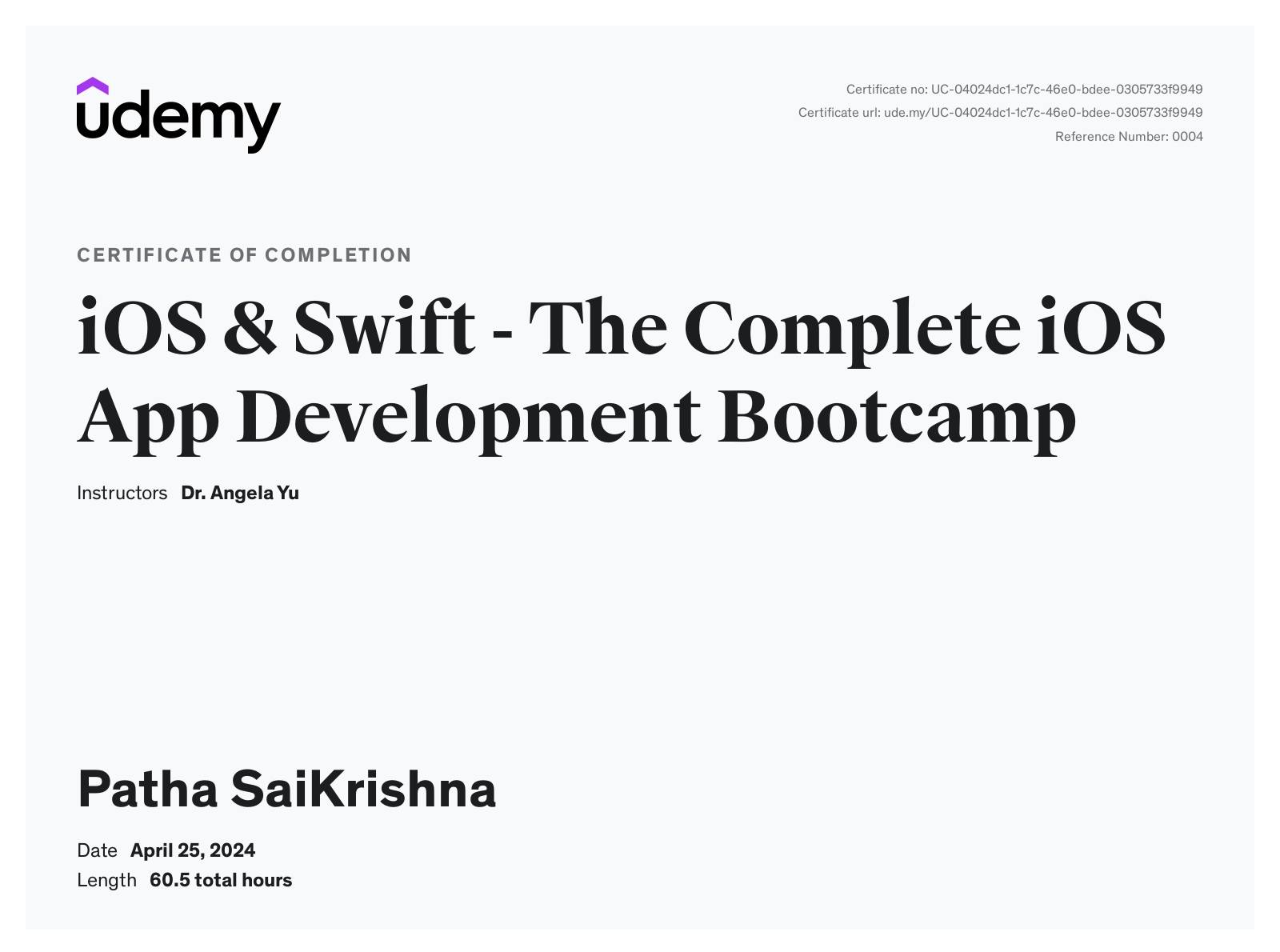 SaiKrishna Patha - Sr. iOS Developer | Swift | SwiftUI | UIKit | Objective-C | SQLite | Core ...