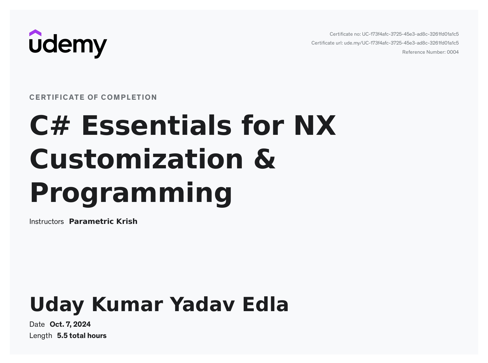Uday Kumar Yadav - Senior Engineer | LTTS | NXOpen Developer | CAD Customization | UG NX | API ...