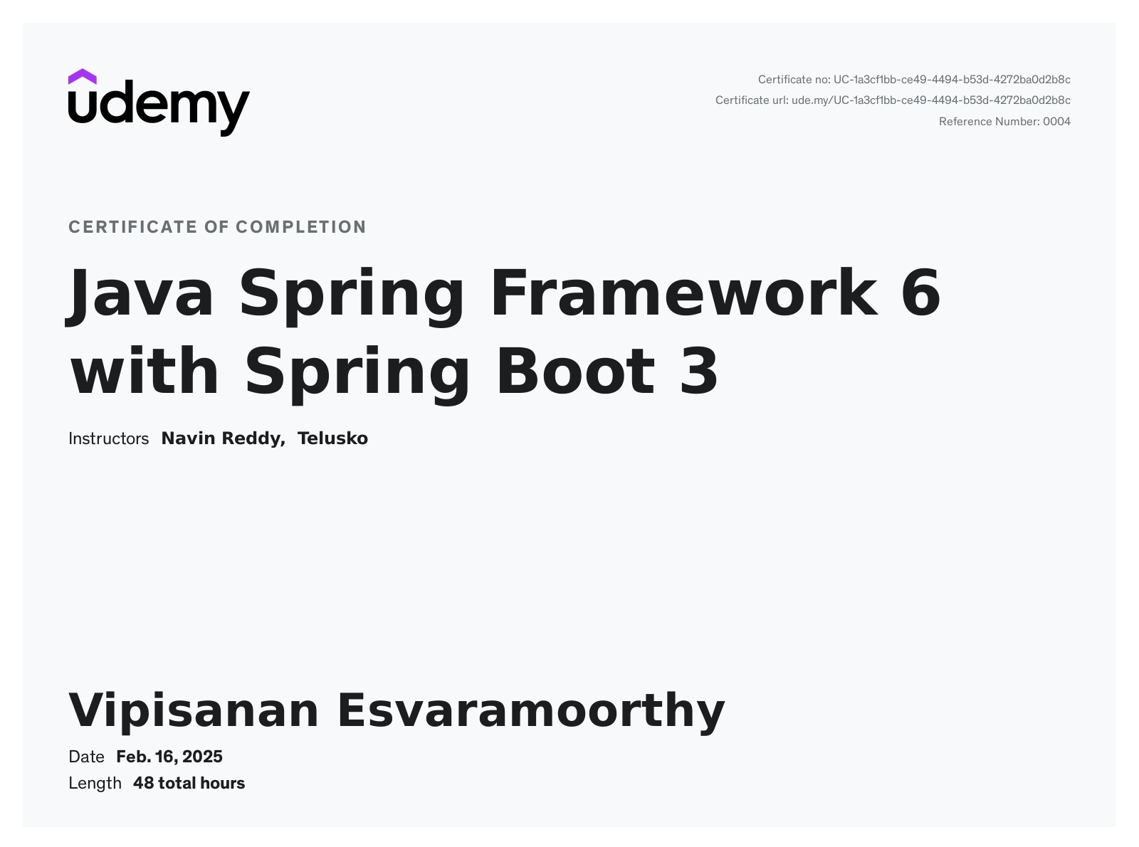Vipisanan Esvaramoorthy - Senior Software Engineer | Java, Spring Boot, Microservices | ReactJS ...