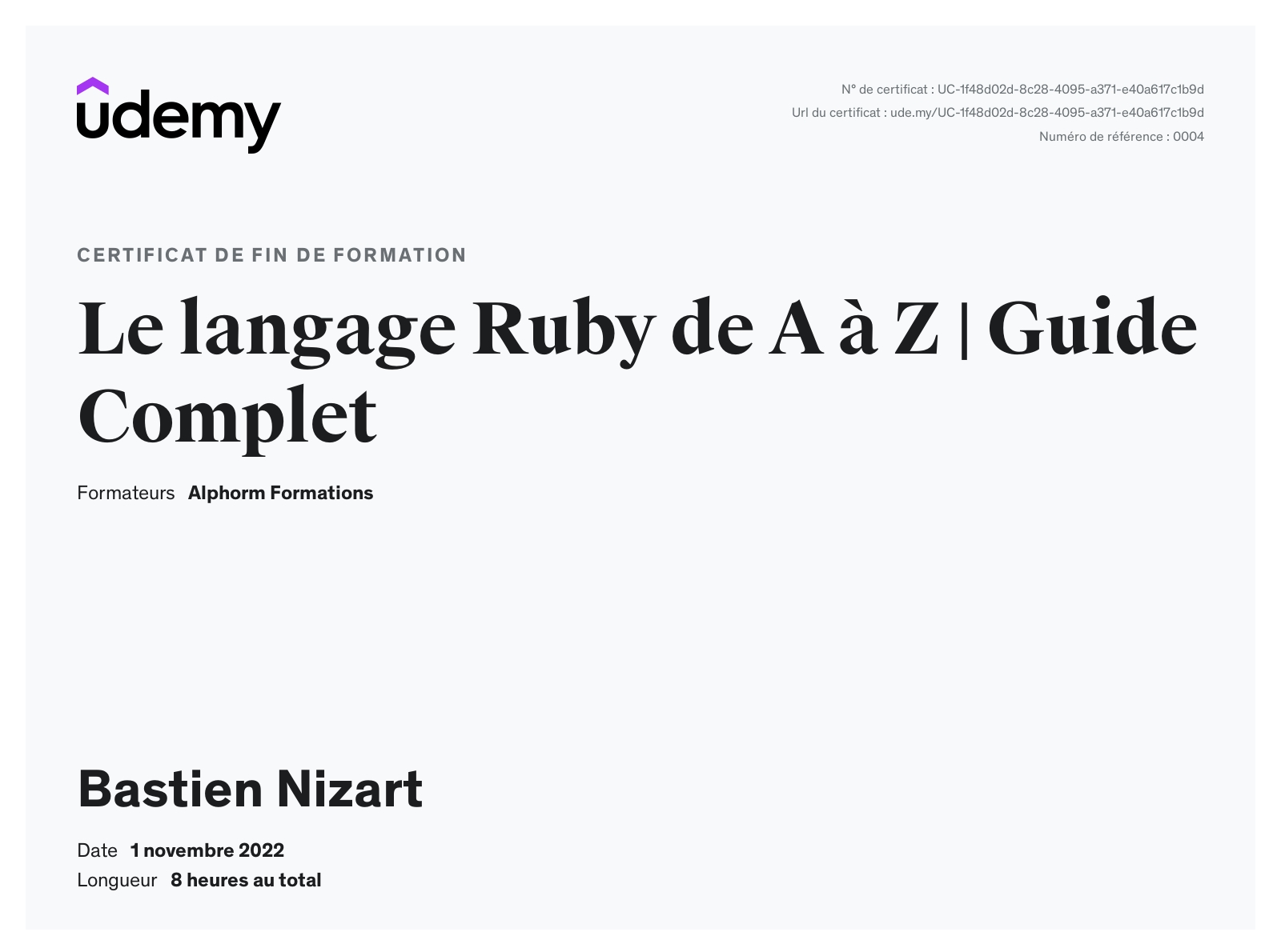 Bastien Nizart - Développeur Backend | Auto entrepreneur | Étudiant M2 Informatique (ILI) | LinkedIn