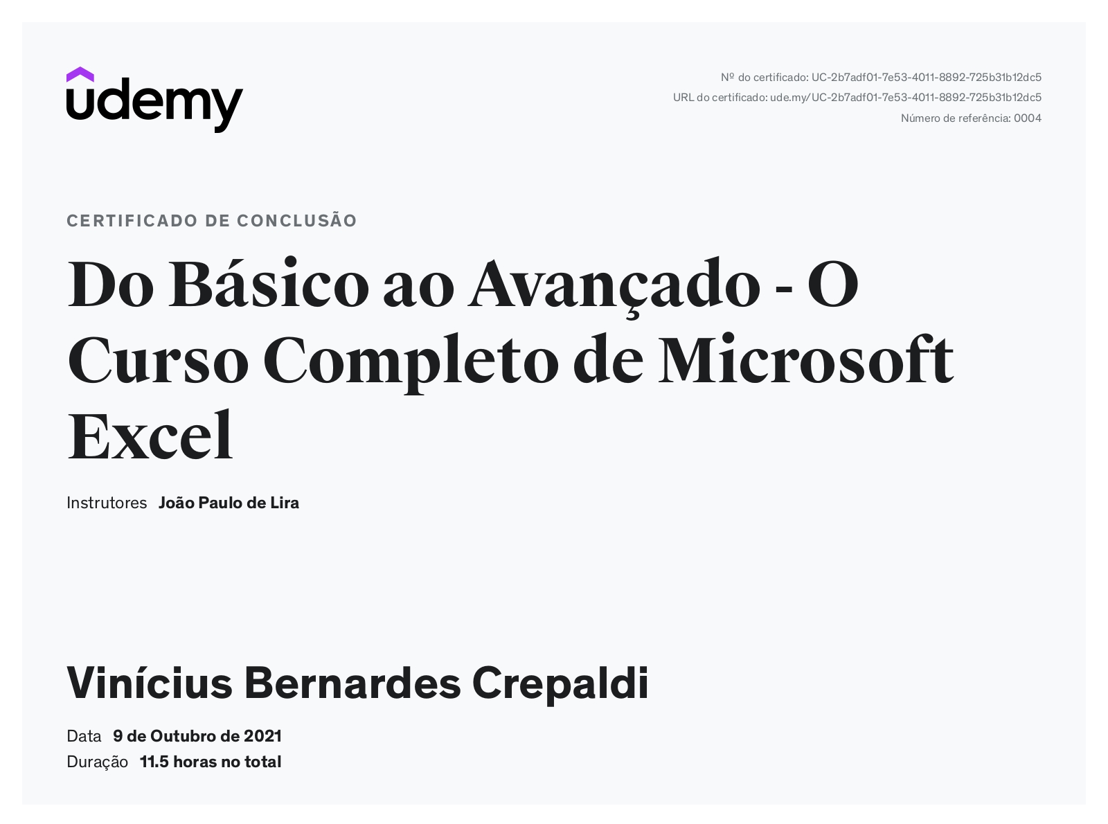 Vinícius B. Crepaldi - SQL | ITIL V4 | Dados | Python | Javascript ...