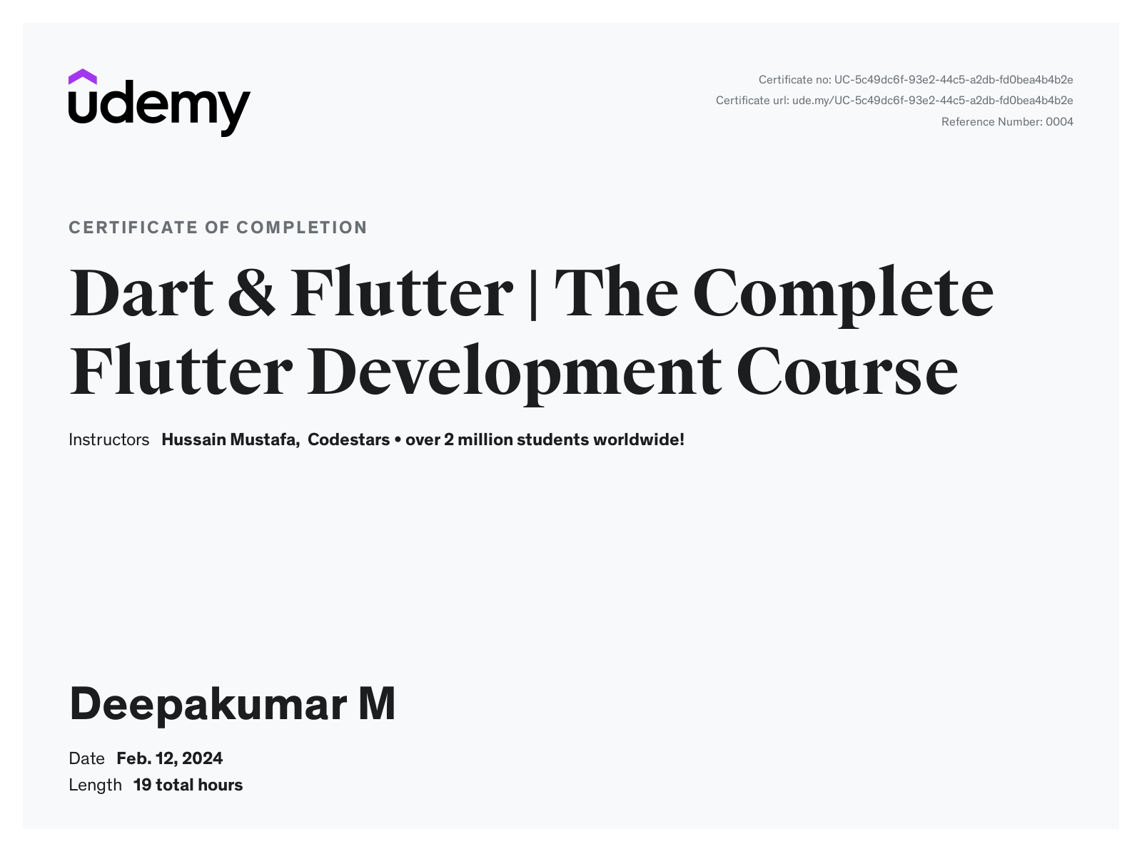 Deepakumar M - Flutter Developer | Full-Stack Application Engineer | Mobile Apps, Cloud ...
