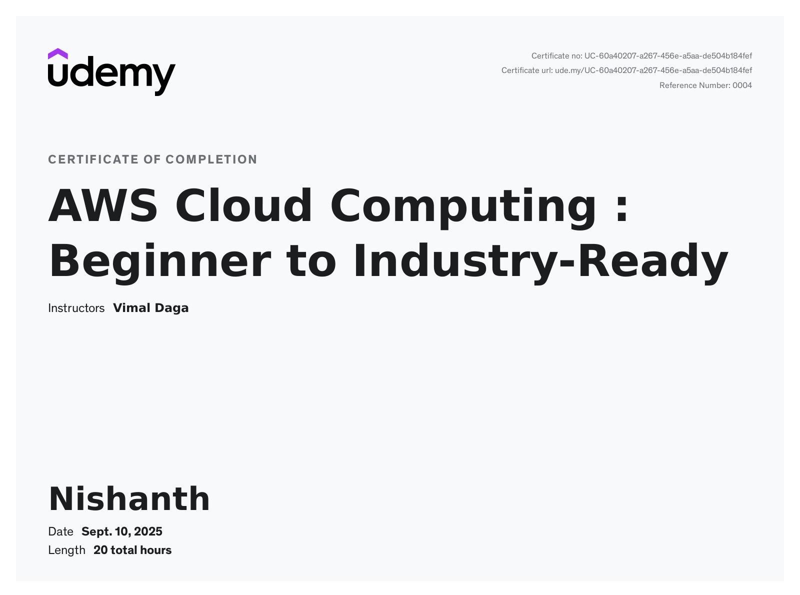 Nishanth Prabhuram - 🎓 Pursuing M.S in information systems at DePaul University ☁️ Aspiring ...