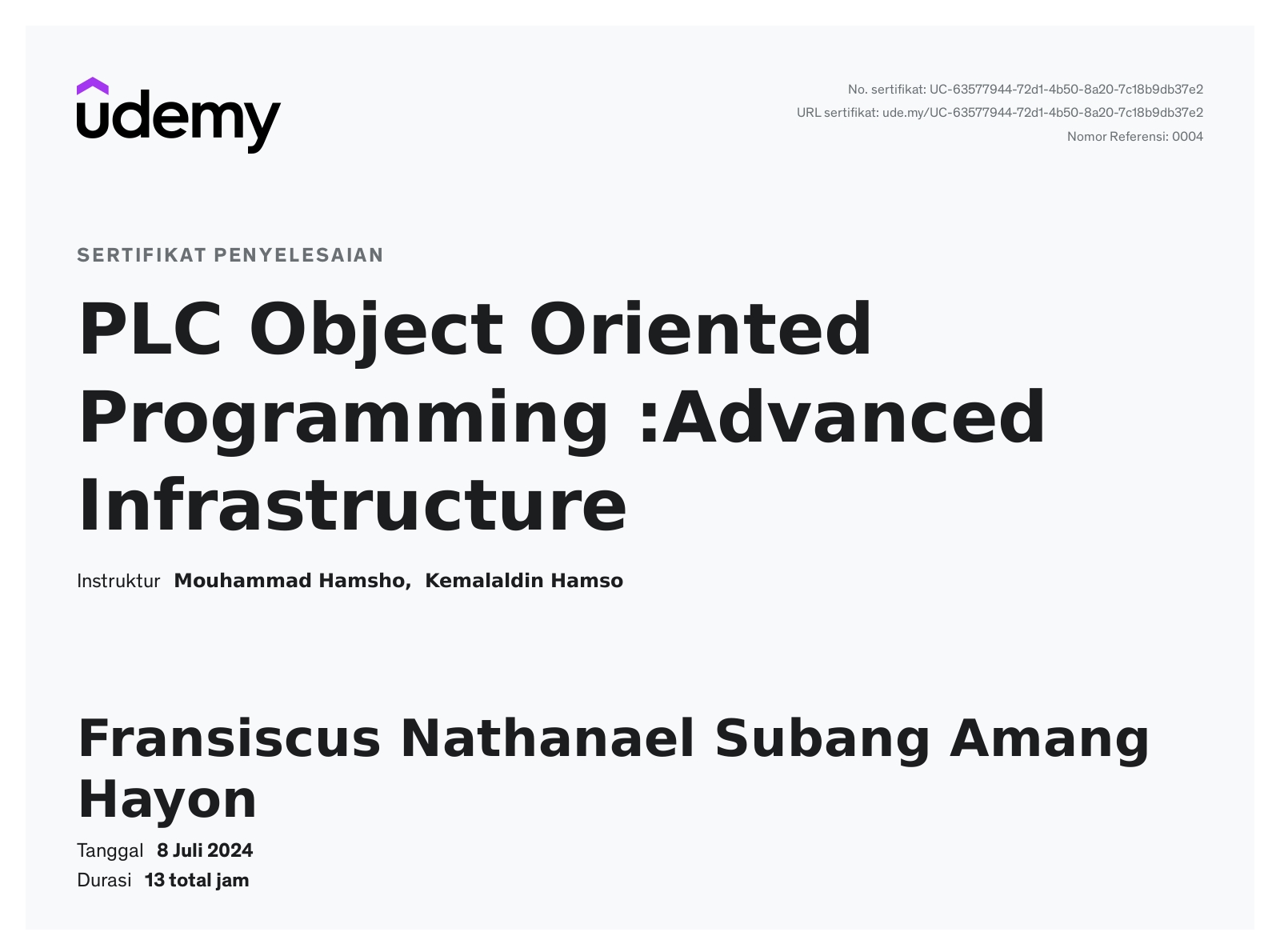 Fransiscus Nathanael Subang Amang Hayon - Operation Intern at British ...