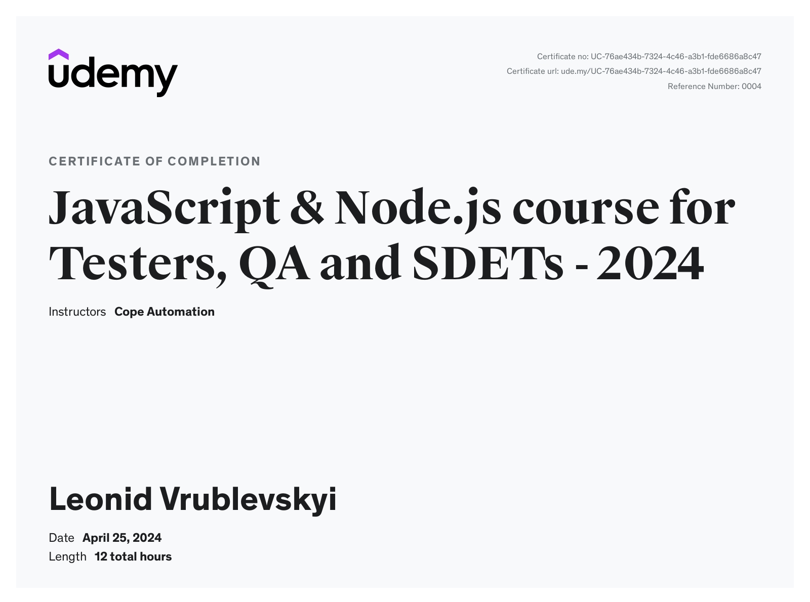 Leonid Vrublevskyi 🇺🇦 – QA Automation Engineer | I like studying | TypeScript | Playwright ...