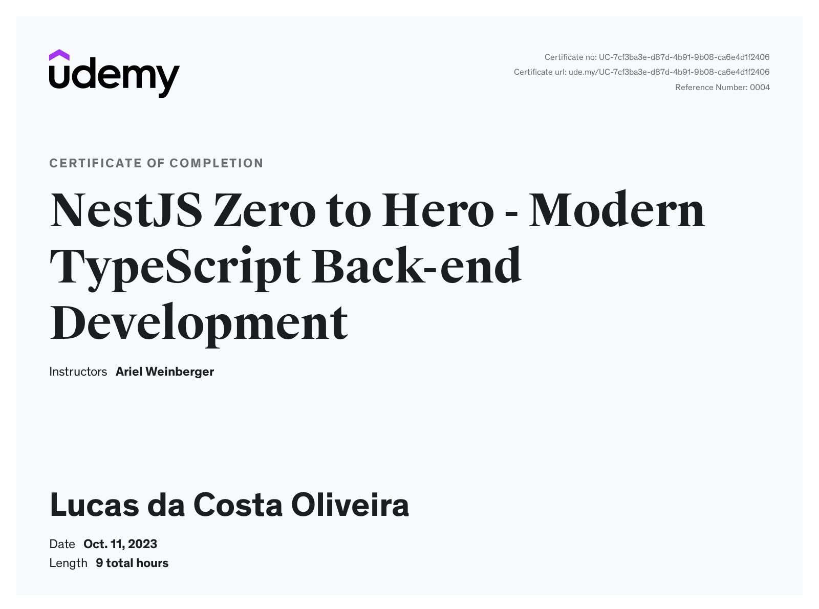 Lucas Da Costa Oliveira - Software Engineer | FullStack Developer | Node.js | Typescript ...