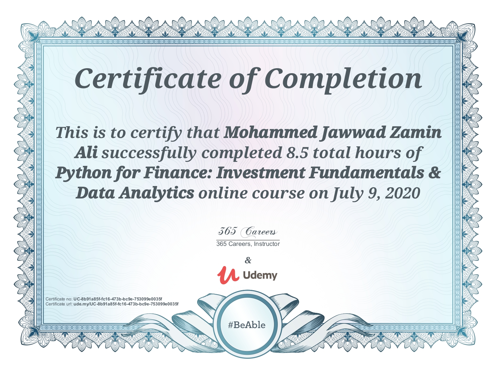 Jawwad Zamin Ali - BCG | Cinven | University of Cambridge | LinkedIn