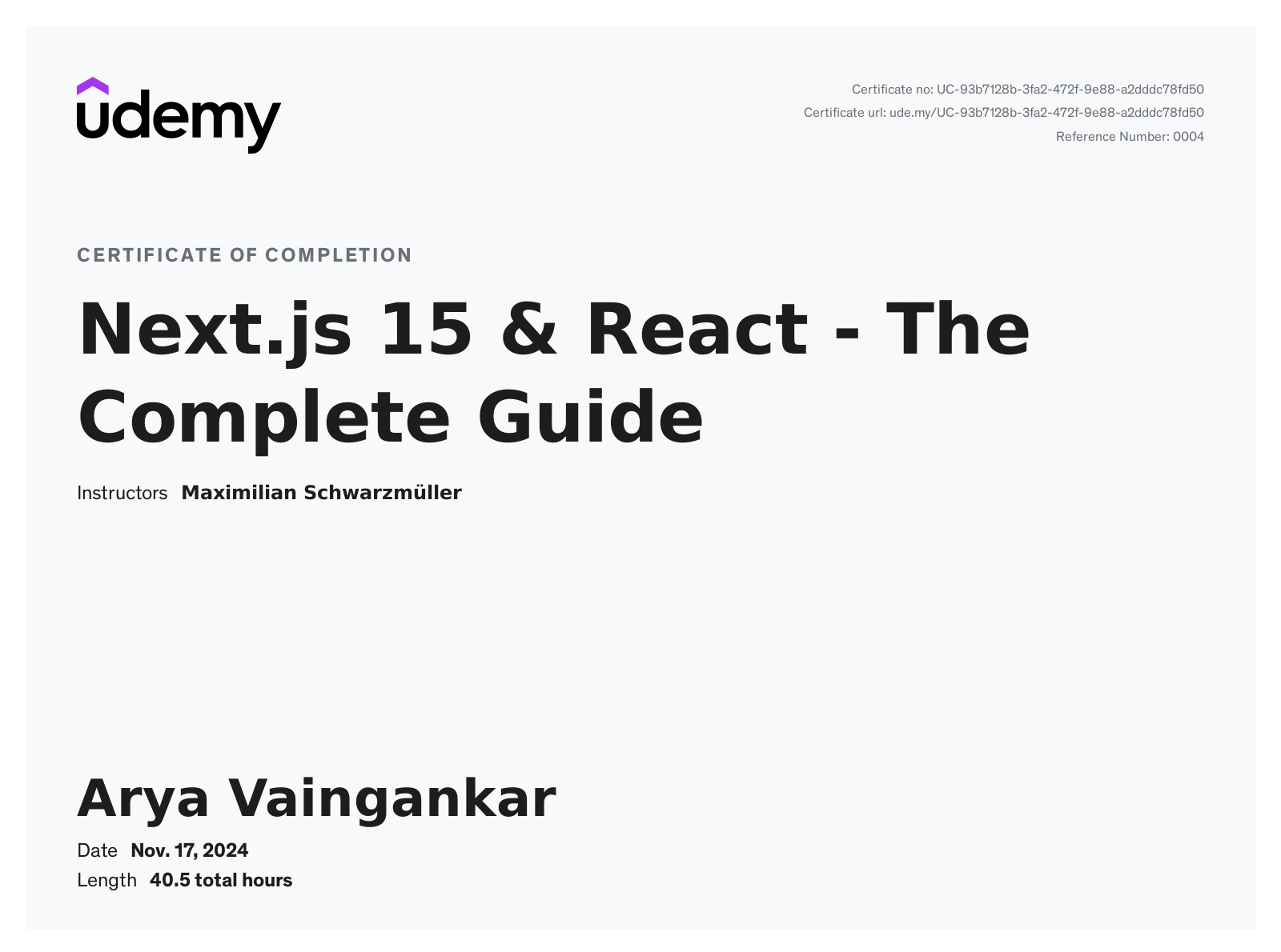 Arya Vaingankar Software Developer React Js Javascript Typescript Next Js Node Js