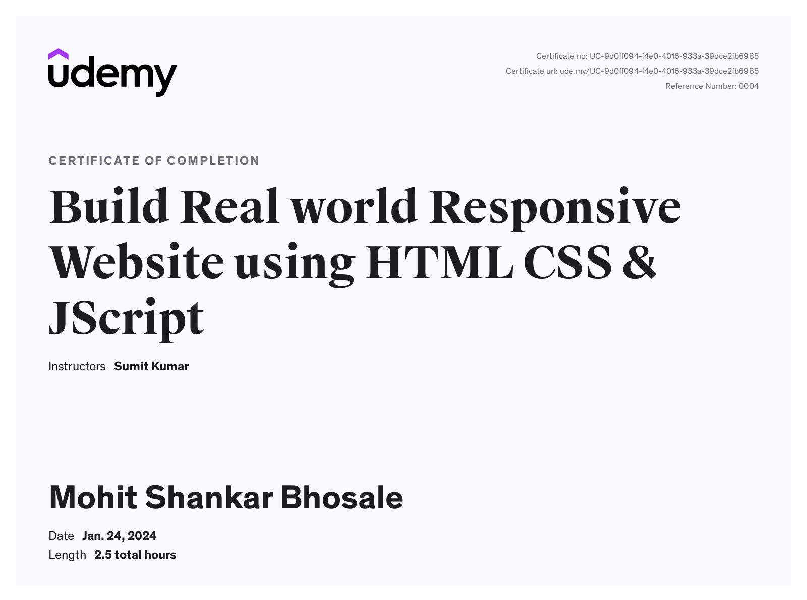 Mohit Shankar Bhosale - B.E. Artificial intelligence and data science | Frontend web developer ...