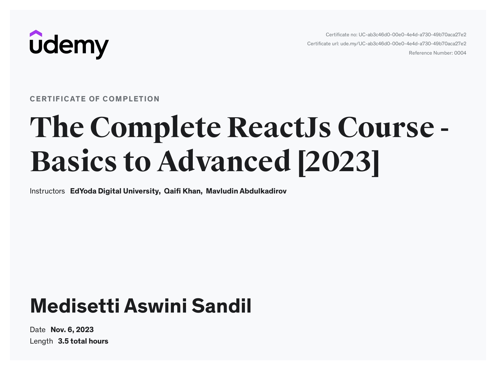 Aswini sandil Medisetti - Full Stack Developer (MERN) | React Developer | React + Node.js ...