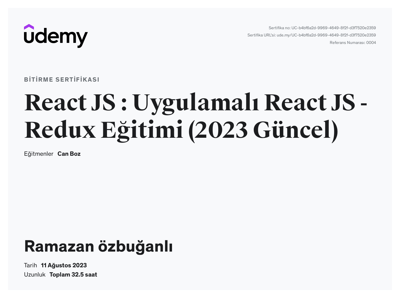 Ramazan Özbuğanlı - React | React Native Developer | LinkedIn