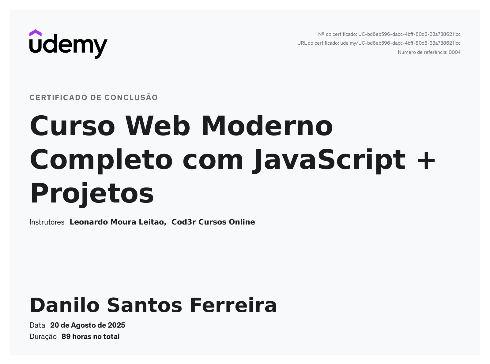 Danilo Santos - Aprendendo a programar, utilizando linguagens HTML, CSS, JS e React | LinkedIn
