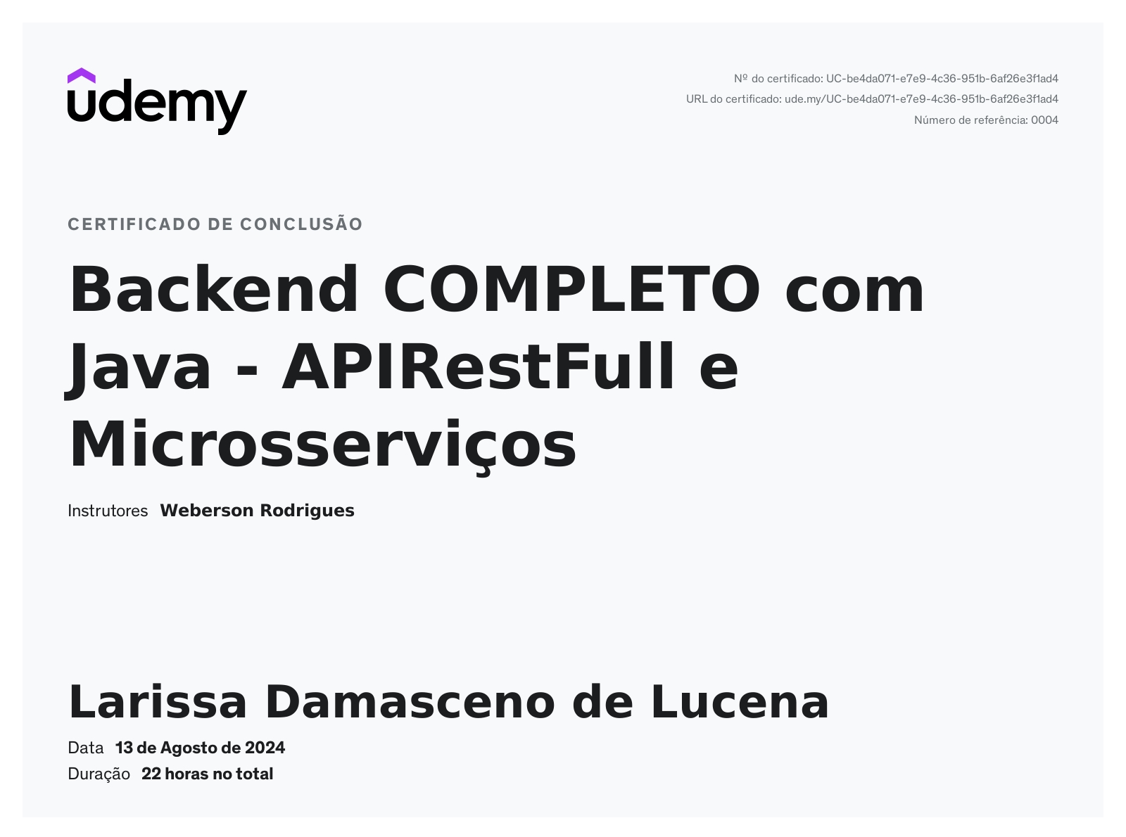 Larissa Damasceno de Lucena - Software Engineer at Banco PAN | Java | Spring | SQL Server ...