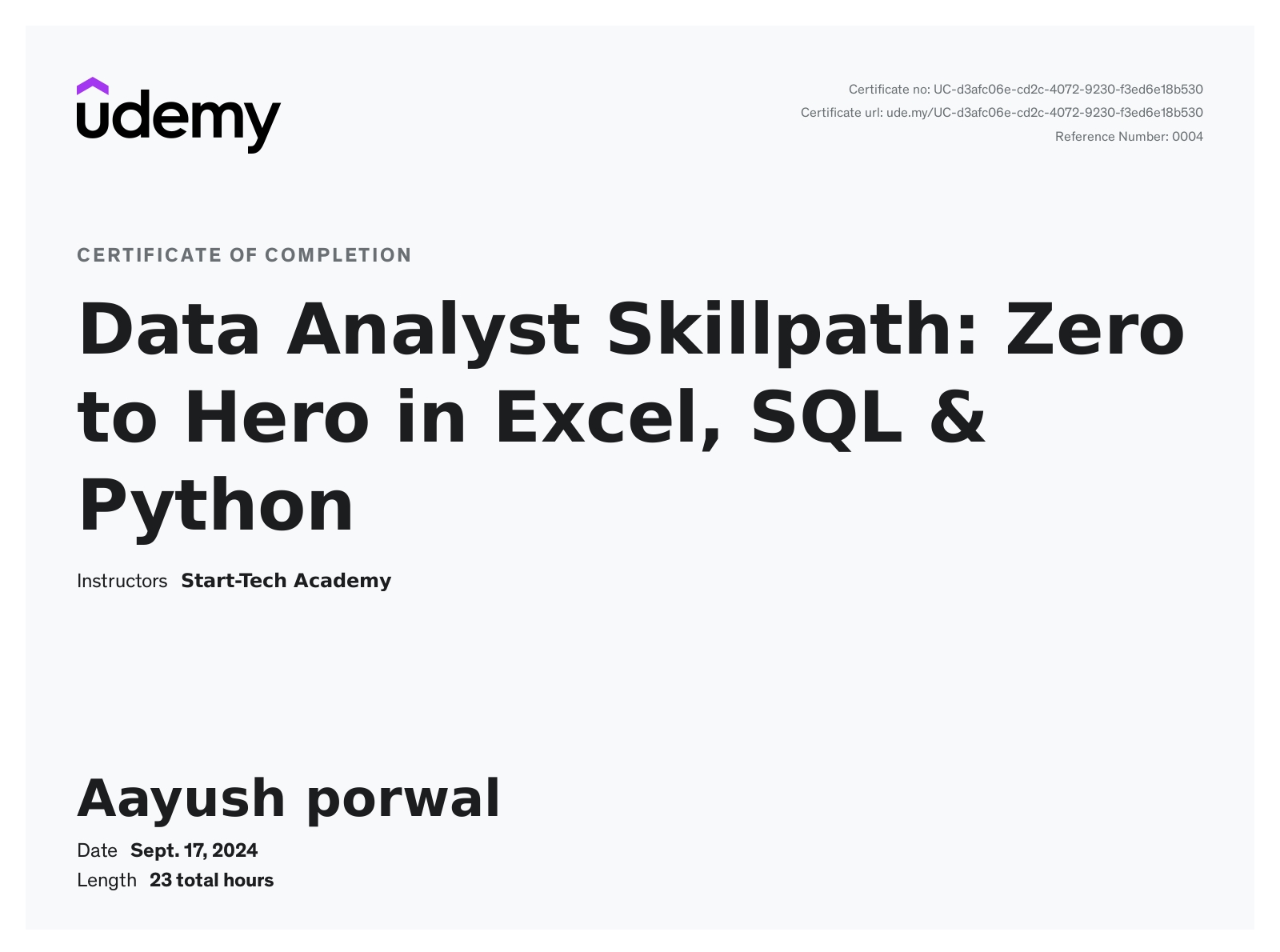 Aayush Porwal - DATA ANALYTICS|Data Science & Analytics- SQL, Python, Hypothetical analysis ...