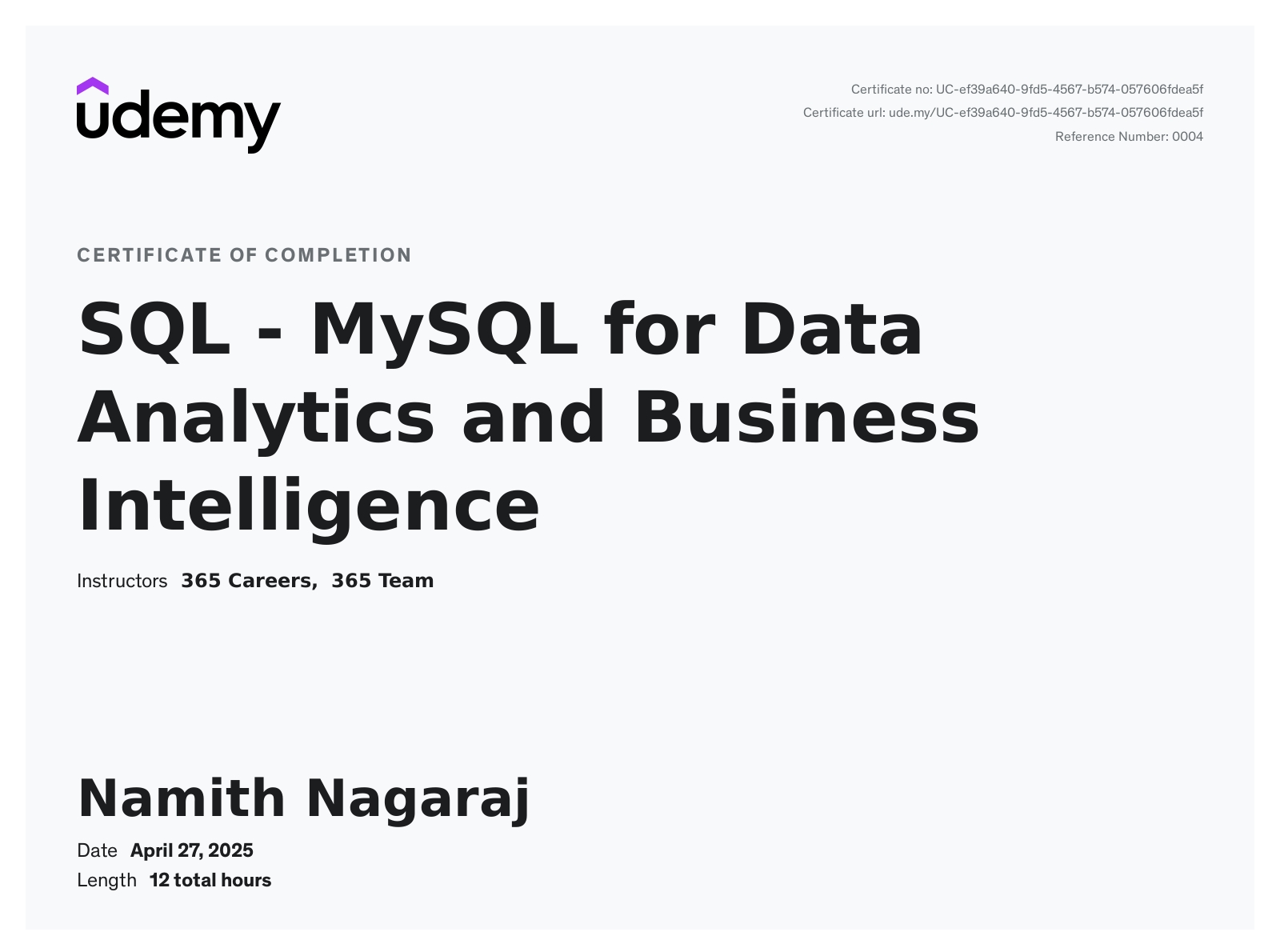 Namith Nagaraj - Data Analyst | Turning Raw Data into Business Insights | AWS ,SQL, Python ...