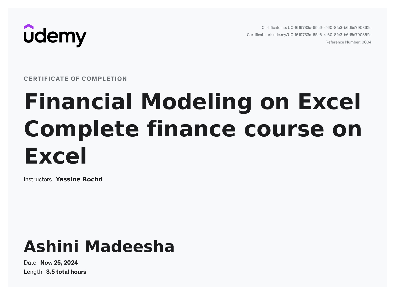 Ashini Madeesha - BSc(Hons) in Finance and Insurance (Reading)| Department of Mathematics ...