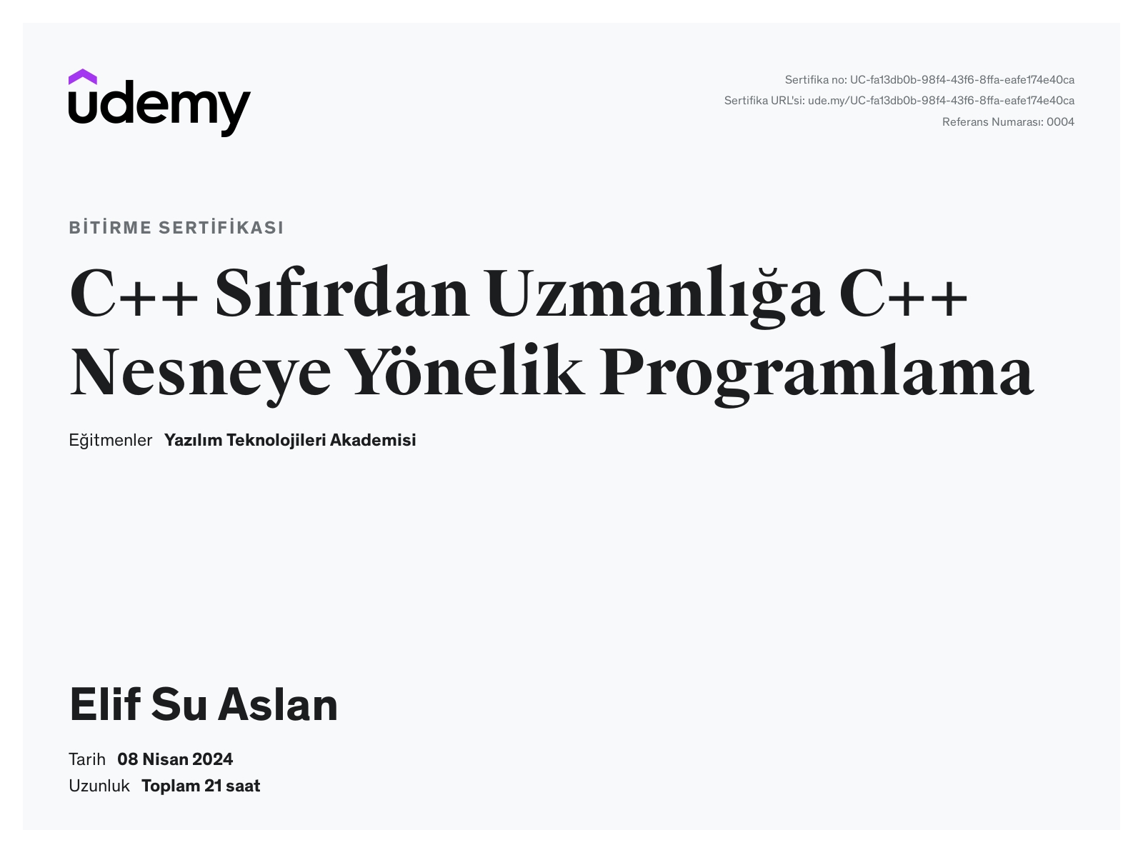 Elif Su Aslan - Bilgisayar Mühendisliği Öğrencisi | LinkedIn